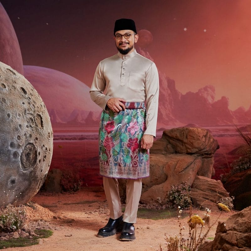 Baju Melayu Dewasa Tailored Fit - Ash Brown - Bulan Bintang Malaysia Baju Melayu Dewasa Tailored Fit - Ash Brown - Bulan Bintang Malaysia