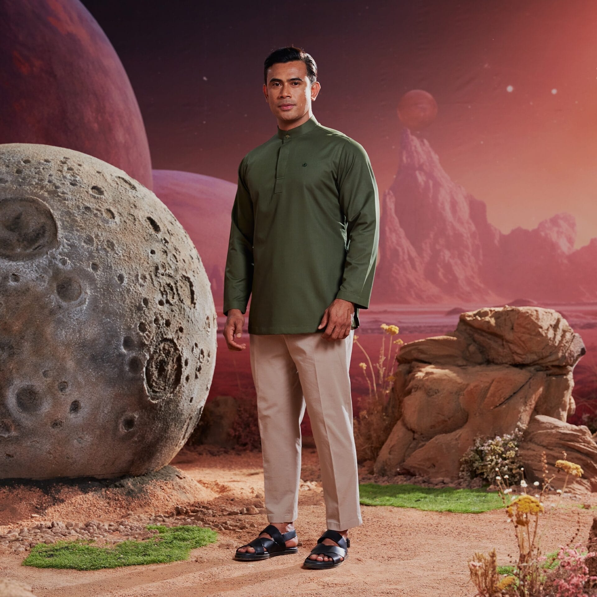 Kurta D - Moss Green - Bulan Bintang Malaysia