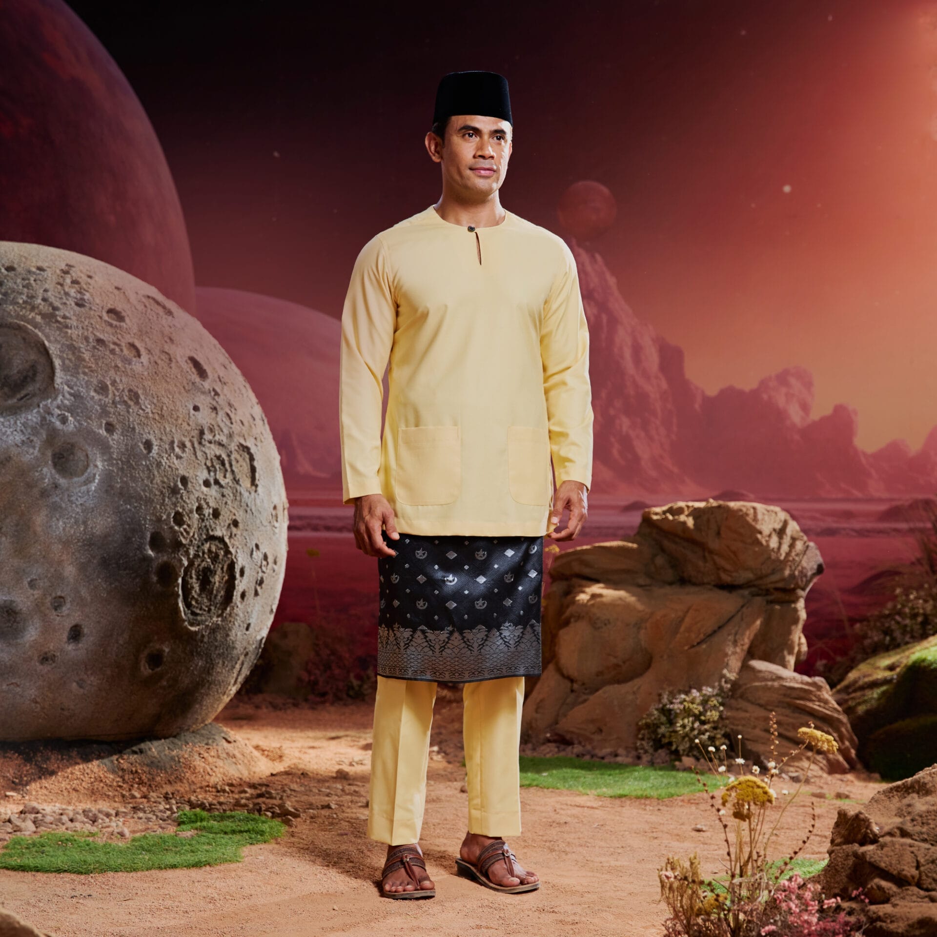 Baju Melayu Teluk Belanga -Butter Yellow - Bulan Bintang Malaysia